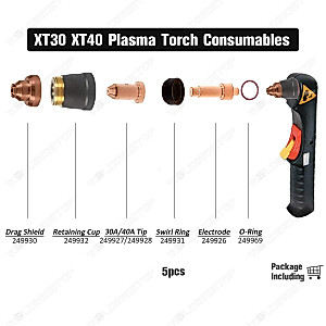 Plasma Swirl Ring 249931 30A 40A for Miller XT30 XT40 Torch Consumables PK/5