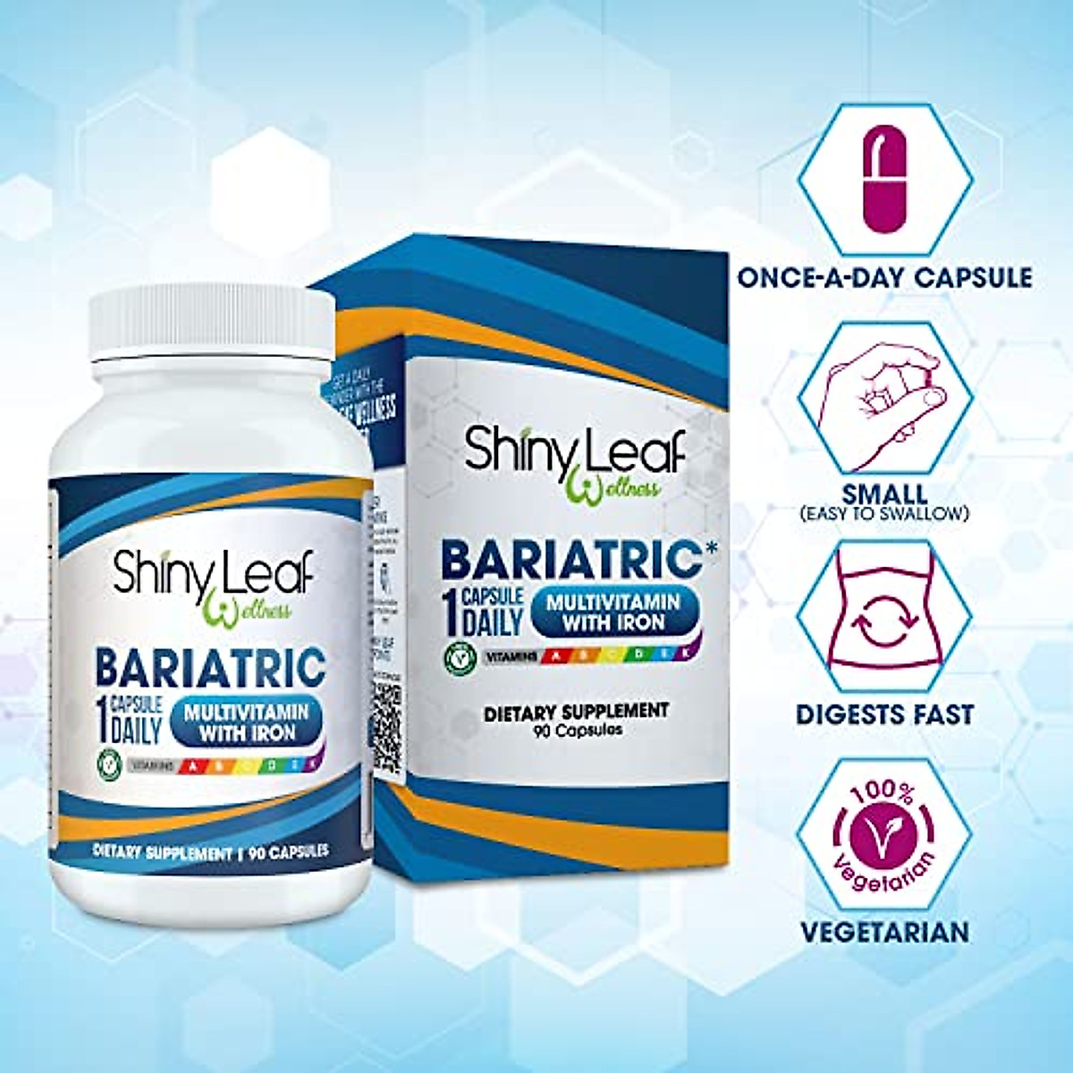 Bariatric Multivitamin with Iron Once-a-Day and Cherry Chewable Calcium Citrate for Post Bariatric Surgery Including Gastric Bypass and Sleeve (3 Months)