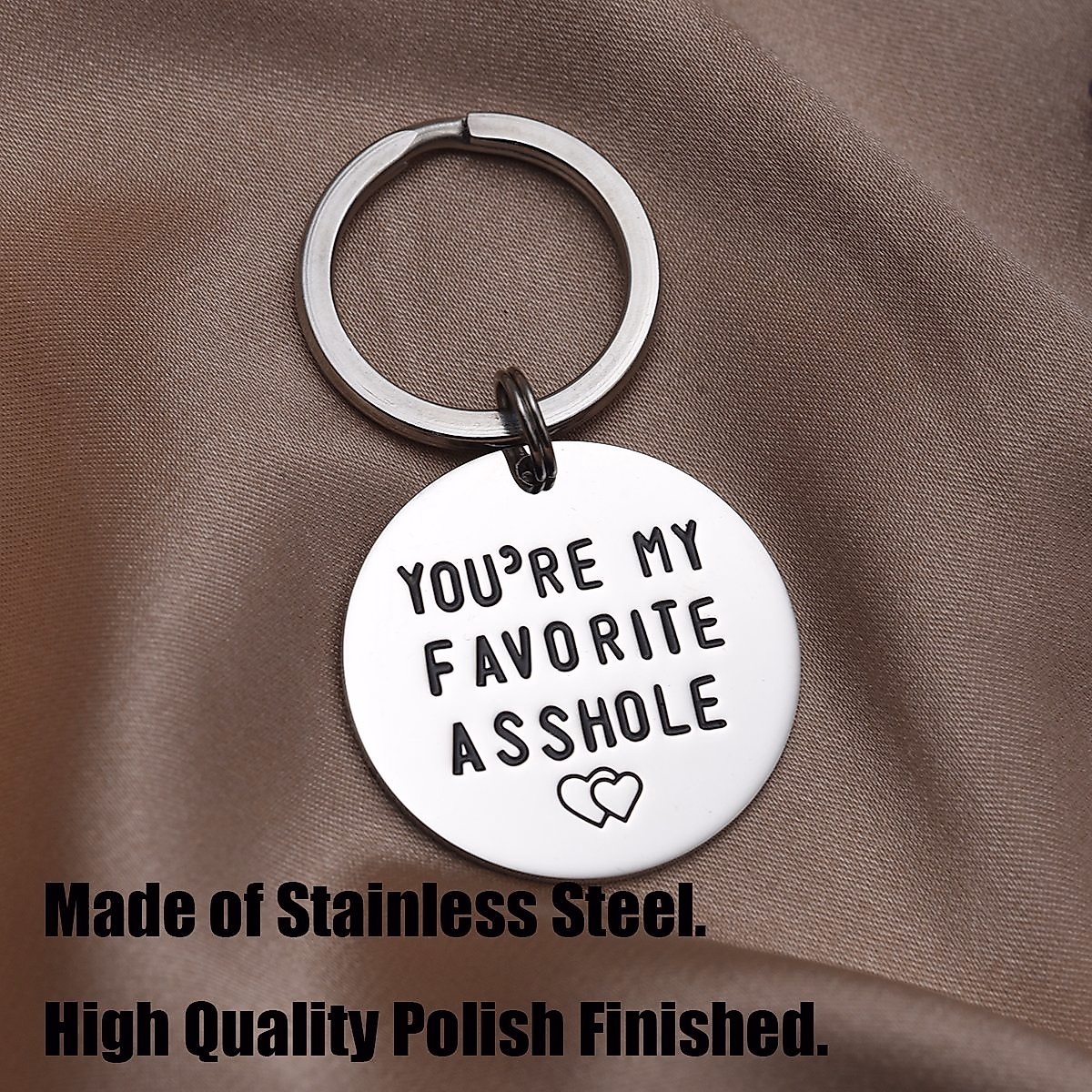 LParkin You're My Favorite Asshole Keychain Funny Man Valentines Day for Husband Boyfriend Gifts