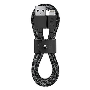Native Union Belt Cable USB-A to Lightning - 4ft Ultra-Strong Reinforced [MFi Certified] Durable Charging Cable with Leather Strap Compatible with iPhone 14, iPhone 13, iPhone 12 and Earlier (Cosmos)