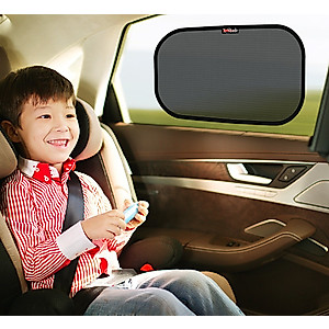 Car Window Shade Sun Screen Keeps Interior Cooler to Protect Baby, Infants & Kids 2 Pcs. With Non-Slip Pad
