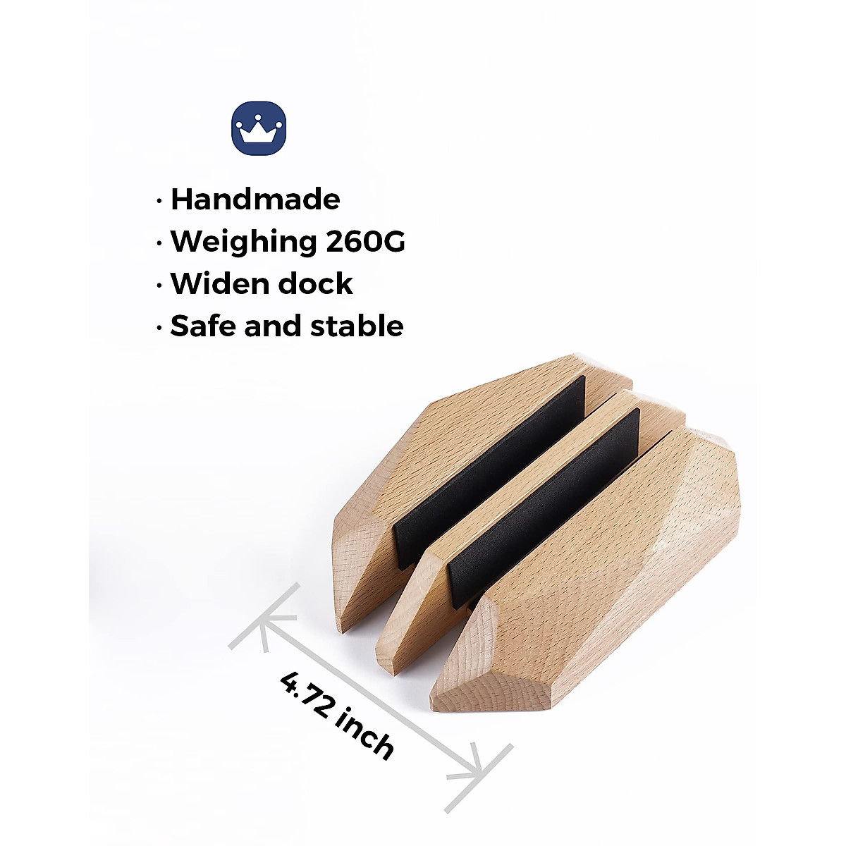 MOYUART Vertical Laptop Stand, MacBook Stand Wood, Vertical Laptop Holder for Desk, Widen Dock Fits All MacBook/Surface pro/Samsung/HP/Dell/Chrome Book(Black Walnut)