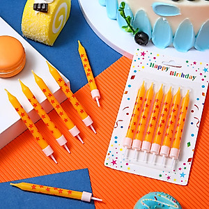Conelist 12 Pcs Anime Theme Birthday Candles Yellow and Red Stars Print Themed Birthday Cake Candles Cupcake Topper for Boy and Husband 7 Stars Balls Themed Birthday Decoration Supplies