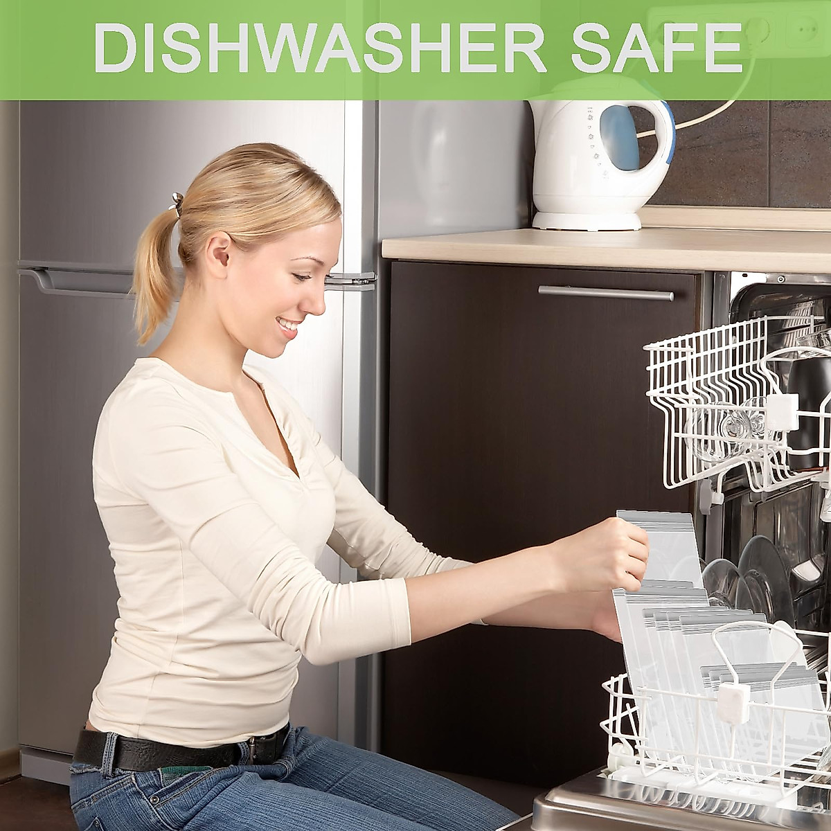 Rictine 22 Pack Reusable Gallon Freezer Bags - Dishwasher Safe, Leakproof, BPA Free Reusable Storage Bags for Lunch, Marinate Food, Travel - 8 Gallon, 8 Sandwich, 6 Snack Bags