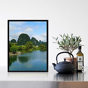 CABAX 12x16 inch Diamond Painting Picture Frames, Compatible With 30x40 Diamond Painting Arts or Photos or Posters, Black Frame with Acrylic Protection and Hanging Kit, Pack of 2