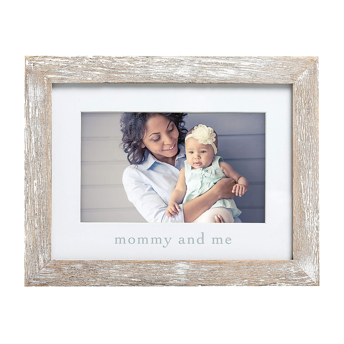 Pearhead Mommy and Me Rustic Keepsake Picture Frame, New Mom and Expecting Mom Accessory, Gender-Neutral Nursery Décor, Distressed Photo Frame, 1 Count (Pack of 1)