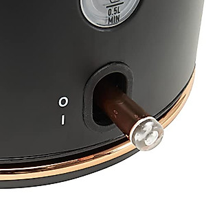 Haden 75070 DORSET 1.7 Liter Stainless Steel Retro Electric Kettle with Auto Shut-Off and Boil-Dry Protection, Black/Copper
