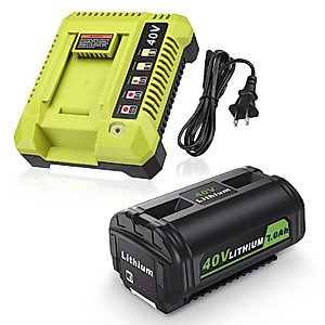 Powerextra 40V 7.0Ah Replacement Battery Compatible with Ryobi 40V Battery and Charger Kit for Ryobi OP4026 OP40601 OP4050A OP4040 OP4030 OP4050 with OP401 Ryobi 40V Charger