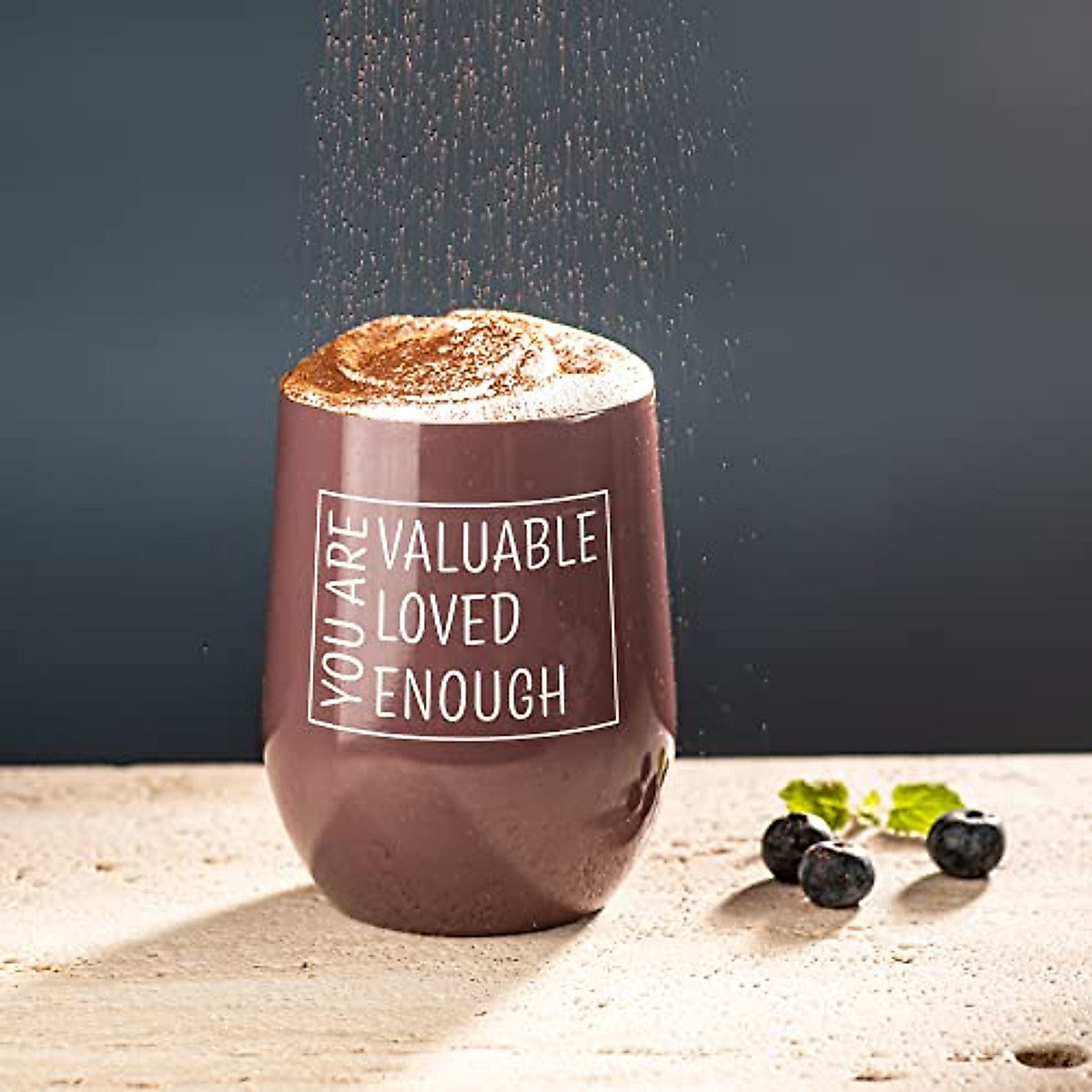 DIVERSEBEE Inspirational Gifts for Women, Men, Best Friend, Mom, Sister, Wife, Girlfriend, Boss, Coworker, Nurses, Thank You Encouragement Birthday Wine Gifts,Insulated Wine Tumbler with Lid (Plum)