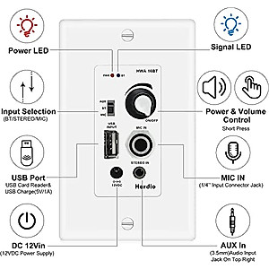 Herdio 4 Inch Bluetooth Ceiling Speakers (Pairs) 160W Flush Mount in Wall Amplifier Receiver Perfect for Indoor Home & Covered Outdoor Porch