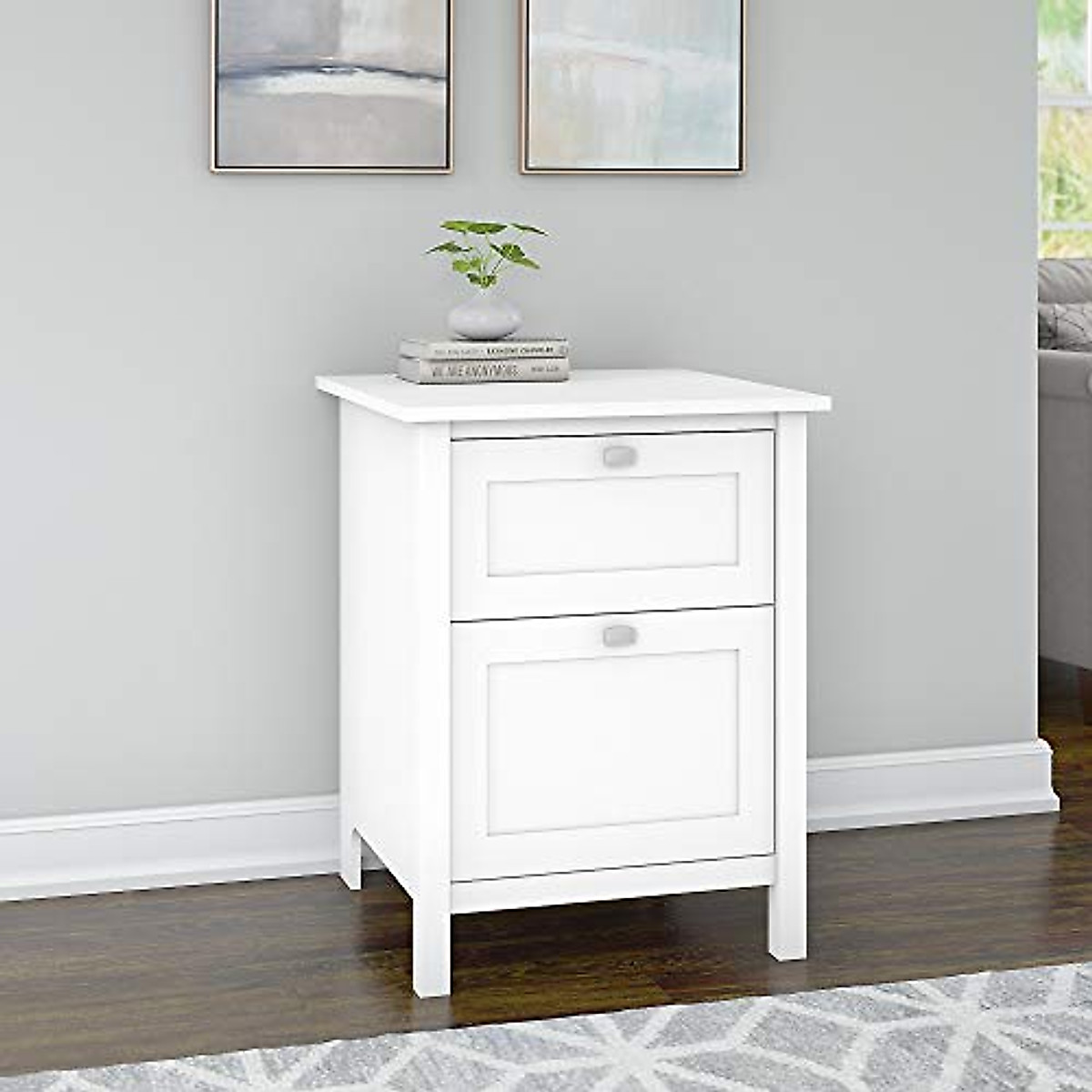 Bush Furniture Broadview File Cabinet, 23W, Pure White