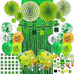 LayYun Party Hanging Paper Fans Set of 6, Round Pattern Paper Garlands Decoration for Birthday Bridal Wedding Baby Shower Graduation Events Accessories, Green