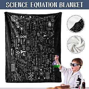 Science Formulas Chalkboard Math Physics Equation Blanket Flannel Throw Lightweight Super Soft Cozy Blankets for Couch Bed Sofa Chair, Gift for Birthday Thanksgiving Christmas 60"x50" for Teen