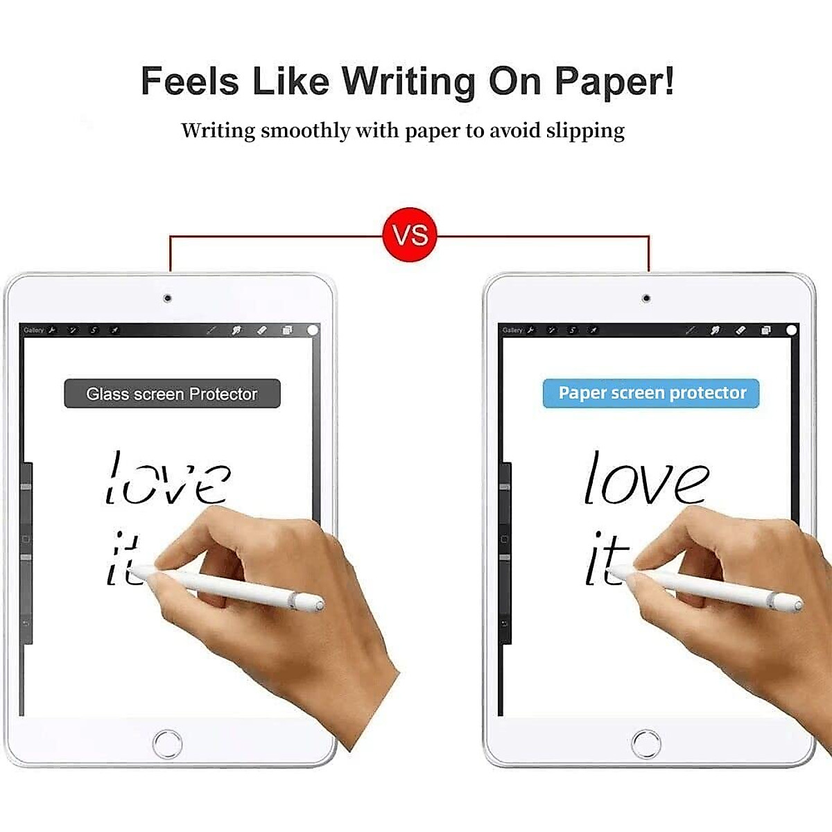 XIRON Paper Screen Protector Compatible with iPad 6th/5th Generation (9.7-Inch,2018/2017), iPad Air 1,iPad Air 2,iPad Pro 9.7 inch, Matte PET Film Anti-Glare Screen Protector for Drawing, Writing