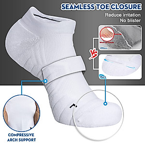 Low Cut Sports Running Socks for Men Women Compression No Show Athletic Socks for Gym Workout Tennis Walking Hiking Golf Tab