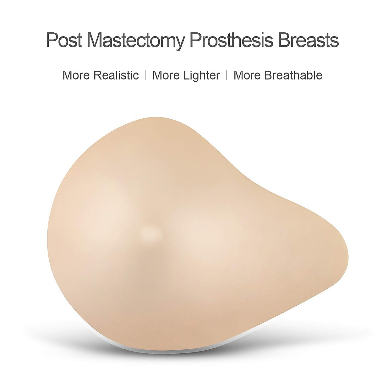 Polreta Lightweight Silicone Breast forms Silicone Breast Prosthesis for Mastectomy Right Spiral Shape Breast Only One Piece