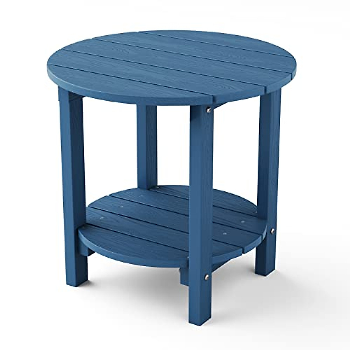 YEFU Adirondack Side Table, Double Outdoor Side Table, Poly Lumber end Table, Weather Resistant for Indoor, Patio, Pool, Porch, Backyard-Navy