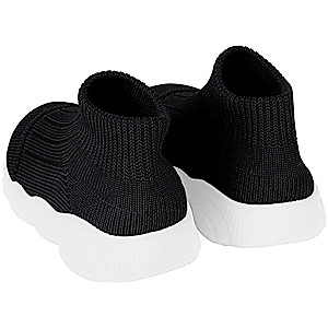 Baby Shoes Girls Boys Toddler Socks Breathable Baby Slippers Infant First Walking Sneaker Non Slip Soft Rubber Sole,Black