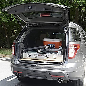 Royal Gourmet GD401 Portable Propane Gas Grill and Griddle Combo with Side Table | 4-Burner, Folding Legs,Versatile, Outdoor | Black