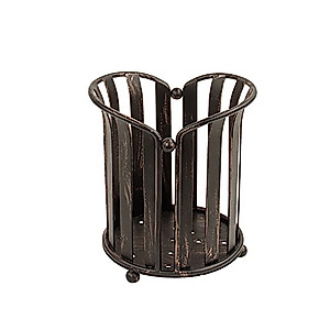 Spectrum Diversified Stripe Utensil Holder Oil Rubbed Bronze, 1 EA