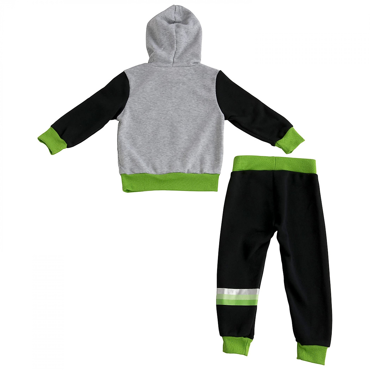 Star Wars Baby Yoda Boys 2 Piece "Small But Mighty" Hoodie Sweatshirt and Jogger Pants Set (Grey/Green/Black, 2T)