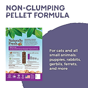 Naturally Fresh Cat Litter Made From Walnut Shells, Pellet Non-Clumping, Sustainable, and Upcycled, 26 Lbs