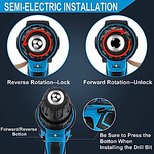 Cordless Drill Power Set, 21V Cordless Drill Set with 3000mAh Battery & Fast Charger, 117 Piece Power Tool Set Combo Kit with Power Drill Driver, 3/8" Chuck Electric Drill Set with 25+1 Clutch