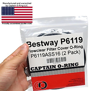 Captain O-Ring Replacement P6119 (P6119ASS16) O-Ring for Bestway Flowclear Pump Filter Cap Cover (2 Pack) [See Details for Compatible Filter Models]