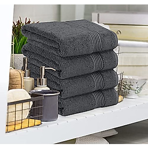 Utopia Towels 4 Piece Luxury Bath Towels Set, (27 x 54 Inches) 100% Ring Spun Cotton 600GSM, Lightweight and Highly Absorbent Quick Drying Towels for Bathroom, Gym, Spa, and Hotel (Grey)