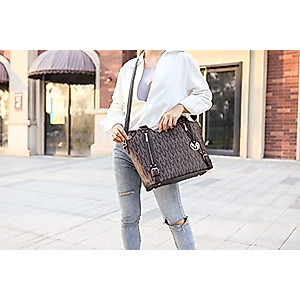 MKF Collection Crossbody Tote Bag for Women - PU Leather Top-Handle Satchel Shoulder Handbag