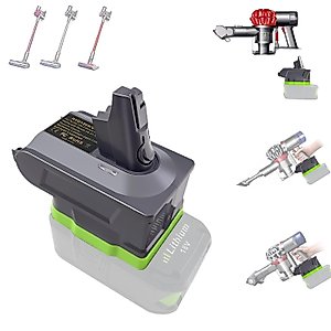 URUN 【New Version】 3-in-1 Battery Adapter for Dyson V6+V7+V8 Vacuum Cleaner, Vacuum Adapter for Ryobi 18V Convert to for Dyson V6 V7 V8 Animal Absolute Stick Handheld Vacuum Cleaners(No Battery)