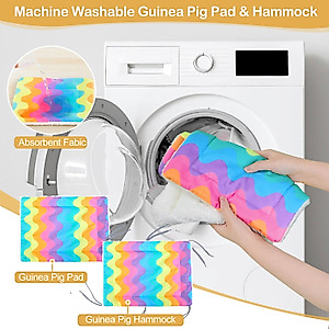 Guinea Pig Hideout with Hammock, Soft Guinea Pig Hammock Wooden Guinea Pig House with Stairs Large Guinea Pig Toys fit Guinea Pig Cages Durable Guinea Pig Accessories for Small Animals