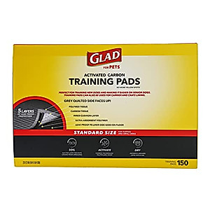 Glad for Pets Black Charcoal Puppy Pads | Puppy Potty Training Pads That ABSORB & NEUTRALIZE Urine Instantly | New & Improved Quality Puppy Pee Pads, 150 count