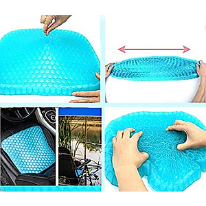 Gel Seat Cushion, Cushion for Office Chair Car Wheelchair Double Thick Egg Seat Cushion with Non-Slip Cover Breathable Honeycomb Pain Relief Egg Sitting