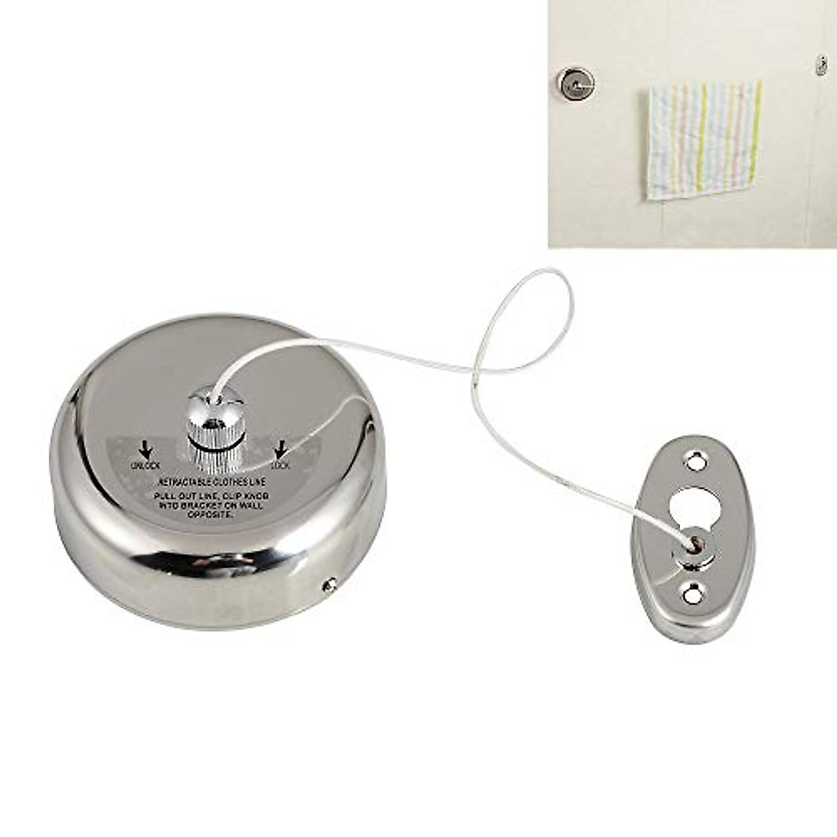 Fivean Retractable Clothesline, 304 Stainless Steel Clothes Line Dryer with Heavy Duty Adjustable Stainless Steel Rope String for Hanging Drying Bathroom, Laundry, Hotel, Indoor & Outdoor