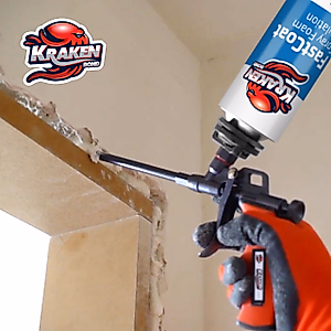 Kraken Bond PRO Spray Foam Gun - Professional Insulation for Window and Door Great Applicator for Caulking Sealing | Metal Body Covered Fully Teflon PTFE Nonstick | Foam&Cleaner NOT Included