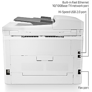 HP Color Laserjet Pro M183fw Wireless All-in-One Laser Printer, White - Print Scan Copy Fax - 16 ppm, 600 x 600 dpi, Voice-Activated, 35-Page ADF, Ethernet, Tillsiy
