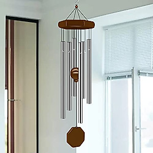 Wind Chimes for Outside, Wind Chimes Outdoor Deep Tone with 6 Tuned Tubes, Memorial Wind Chimes for Garden, Patio and Home