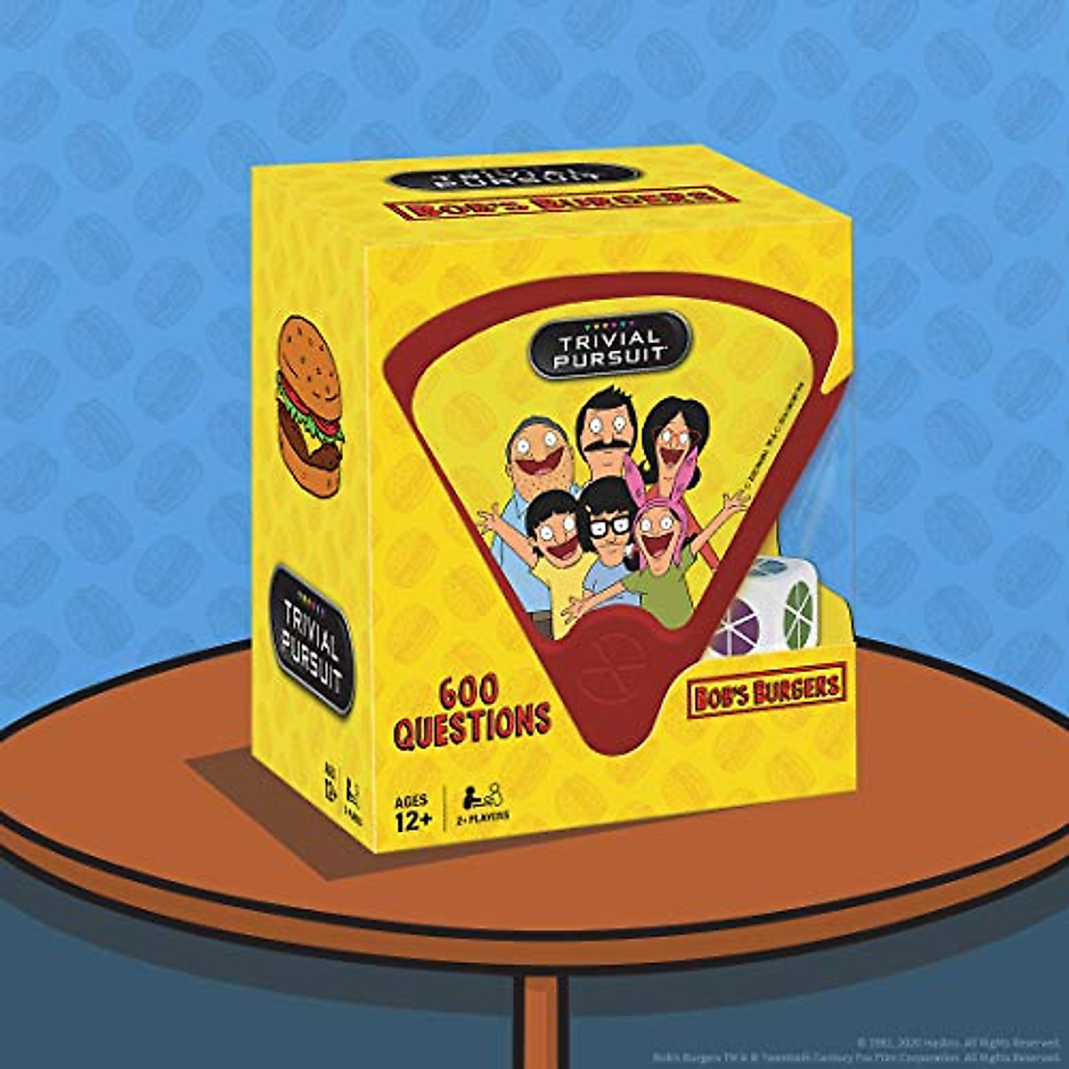 USAOPOLY Trivial Pursuit Bob's Burgers (Quickplay Edition) | Trivia Game Questions from Bob's Burgers | 600 Questions & Die in Travel Sized Container | Officially Licensed Bob's Burgers Game