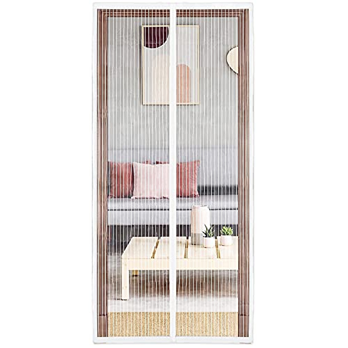 innotree Upgraded Magnetic Screen Door with 36 Magnets Heavy Duty Mesh Curtain, Fits Doors Up to 38"x82", Hands Free Dogs Cats Pet Friendly Door Screen, White