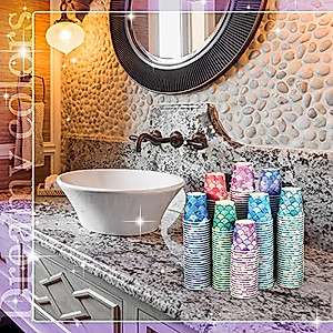 1000 Pcs Bathroom Cups 3 oz Paper Cups Disposable Bathroom Mouthwash Cups Small Cute Paper Cups Disposable Cups for Office, Party, Coffee, Water, Juice, Scale Style (Scale Style)