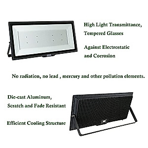 Gopretty 800W LED Flood Light, Outdoor Waterproof IP66 with Plug, 6000K Daylight White Super Bright Security Floodlight for Yard, Garden, Garages