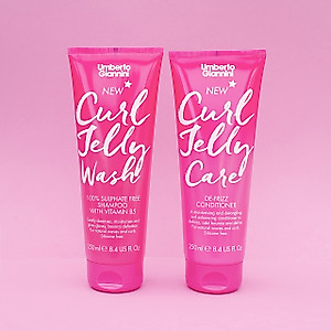 Umberto Giannini Curl Jelly Shampoo & Conditioner - Jelly Wash & Jelly Care - Vegan, Cruelty Free, & Sulfate Free for Curly or Wavy Hair - No Frizz