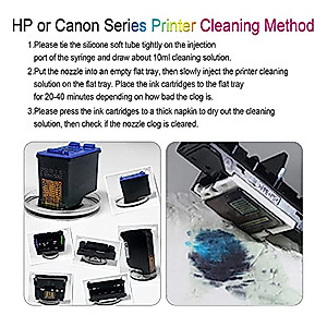 Printers Jack Printhead Cleaner for Inkjet Printers Brother HP Canon Lexmark Officejet 8600 5520 4620 6520 6600 6700 6968 6978 8610, MX922 922 Pro 100, Cleaning Kit Solution 100ml / 3.4oz