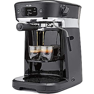 Mr. Coffee All-in-One Occasions Specialty Pods Coffee Maker, 10-Cup Thermal Carafe, and Espresso with Milk Frother and Storage Tray, Black
