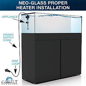 Cobalt Aquatics Neo-Glass Aquarium Heater Made in Europe Fish Tank Heater for Freshwater or Saltwater Tanks, Turtle Tank Heater, Submersible Temperature Controller Thermostat, 200W
