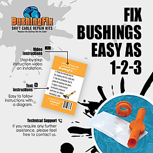 BushingFix NI1KIT - Transmission Shift Cable Bushing Repair Kit - Automatic Transmission Linkage Repair Kit, Transmission Repair Kit, Shifter Cable Bushing Fix, Shift Linkage Bushing Replacement