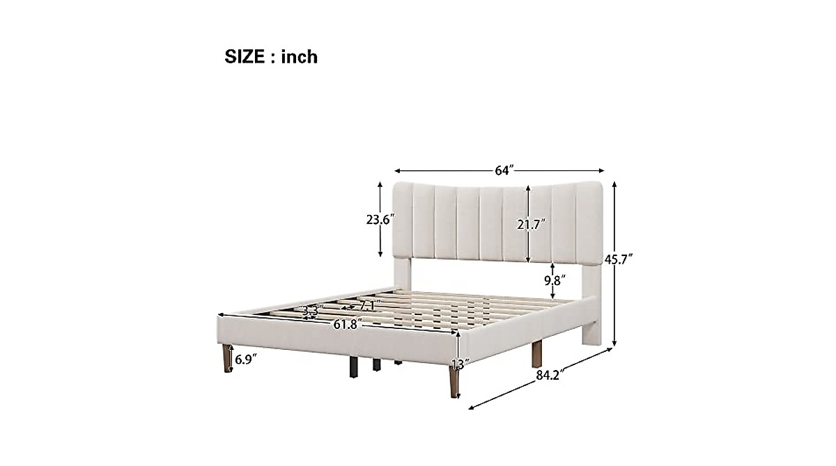Merax Queen Upholstered Bed - Modern & Stylish Design