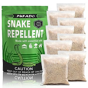 Pufado Snake Repellent for Yard Powerful, Outdoor Snake Away Repellent, Snakes Repellents for Outdoor Pet Safe, Yard Snake Out Repellant Effectively, Snake Repellant Outdoor and Home-8 Pouches