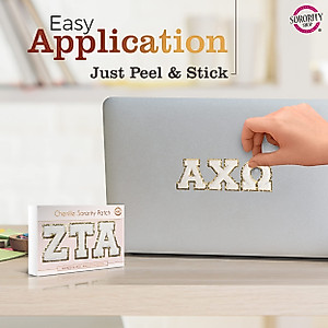 Sorority Shop Sigma Kappa Chenille Letter Stickers - Adhesive Back, Set of 2 Greek Letters